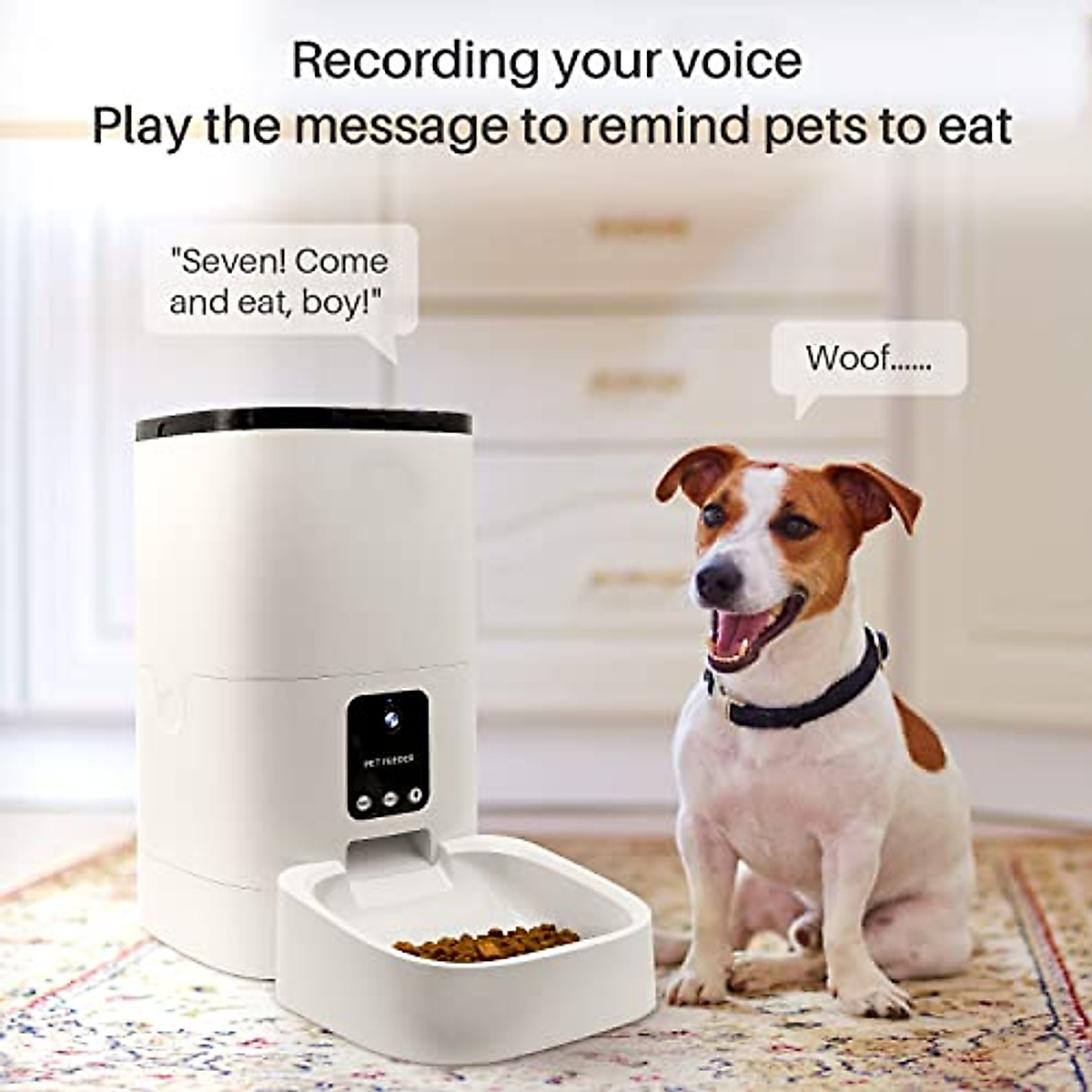 Automatic Cat Feeder, 6L Portion Control Peteme Smart Pet Feeder with Camera APP Control, Schedule Cat Feeder for Cats, Dogs & Small Pets, 2.4G Wi-Fi Enabled Speaker Two Way Microphone
