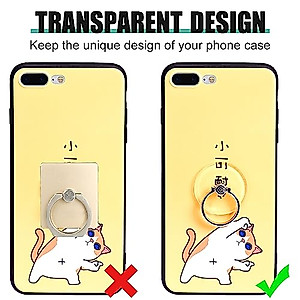 Clear Phone Ring Holder - EI Sonador Cell Phone Ring Holder Transparent Stand Finger Grip (2 Silver)