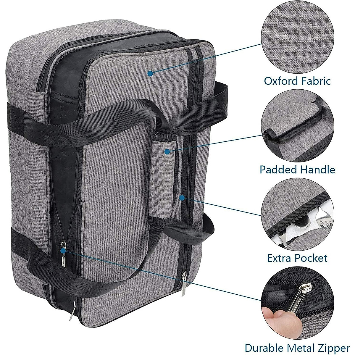 Lunch Bag Insulated Thermal Food Carrier,Insulated Double Casserole Carrier, 9"x13" Baking Dish Carrier, Padded Lasagna Holder, Expandable Hot And Cold Thermal Tote Bag, Casserole Dishes Travel Bag