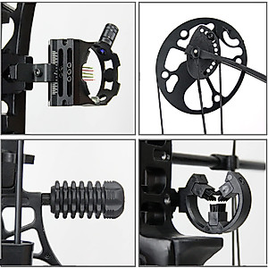 Archery Compound Bow and Arrow for Adults and Youth，Bowfishing and Hunting Bow Set, 320 fps,18"-30" Draw Length,35-70 Lbs Draw Weight, Package with Archery Hunting Equipment Black