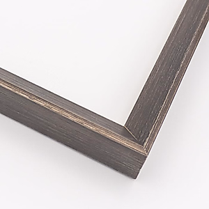 28x5 Frame Black & Silver Solid Wood Picture Frame Width 0.75 Inches | Interior Frame Depth 0.75 Inches | Calvin Contemporary Photo Frame Complete with UV Acrylic, Foam Board Backing & Hanging