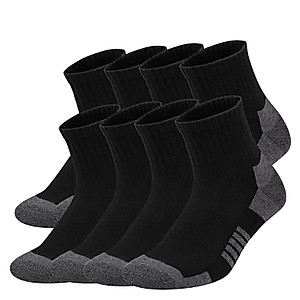 COOVAN Mens Ankle Athletic Socks Quarter Cushion Moisture Wicking Running Sports Work Socks 7 Pairs