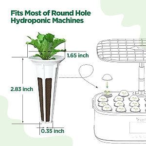 LetPot 172 Pcs Seed Pod Kits, Hydroponics Growing Sponges, Grow Anything Kit Pod for Hydroponic with 60 Sponges, 2 Nutrients, 25 Baskets, 60 Stickers, 25 Germination Domes
