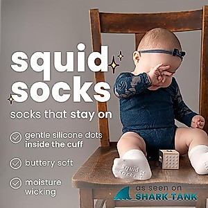squid socks Viscose from Bamboo Socks | 0-6M, 6-12M, 12-24M, & 2T-3T | Socks that Stay On | As Seen on Shark Tank | Cloud