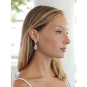 Mariell CZ Clip On Rose Gold Earrings - Art Deco Jewelry for Weddings, Bridal, Bridesmaids & Formals