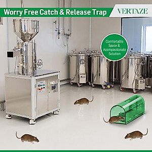 4 Pack Mouse Traps Humane Catch and Release Reusable No Kill, Multiuse, Live Mouse Trap, No Touch, Pet Safe mice Trap Indoor for Home, Easy Set in Basement, Garage, with Gloves