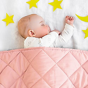 EXQ Home Toddler Comforter Baby Quilt Blanket Soft Lightweight,39X47 Inches Polyester Toddler Nursing Blanket for Infant and Newborn, Ultra Soft for Crib Bed,Stroller,Travel,Outdoor(Pink)