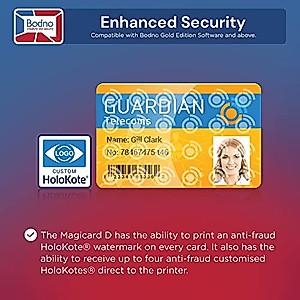 Bodno Magicard D Dual Sided ID Card Printer & Complete Supplies Package ID Software - Bronze Edition