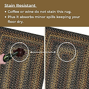 Homespice Black Forest Braided Runner Rug, Perfect as Washable Runner Rugs for Entryways and Hallway Runner Rug - Waterproof and Stain Resistant - Primitive Style Kitchen Runner Rug, 22x72 Inches