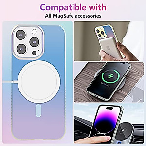 Dosanlues Strong Magnetic Iridescent Matte for iPhone 14 Pro Max Case for Women Girls, Translucent Compatible with MagSafe Slim Protective Cover 6.7inch 2022