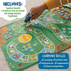 Peaceable Kingdom Count Your Chickens and Dinosaur Escape Cooperative Board Games for Kids Bundle