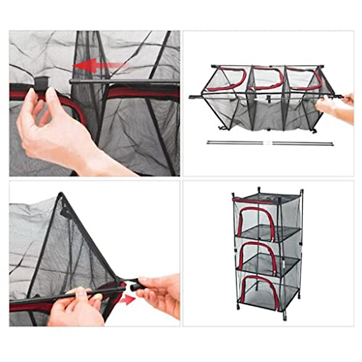Tongina Camping Drying Mesh Rack for Cookware Organizer Dryer Storage Net Basket