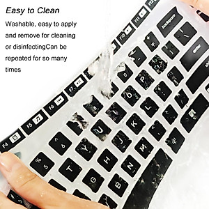 Premium Ultra Thin Silicone Full-Sized Keyboard Protector,Compatible with Logitech MK345 Wireless Keyboard, Waterproof Dustproof Keyboard Skin (Black)