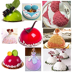 4 Inch Dome Cake Pan, 2 PCS Football Cake Pan, Hemisphere Cake Mold, 3D Soccer Cake Pan, Aluminum Cake Decorating Mold Nonstick Baking Tool