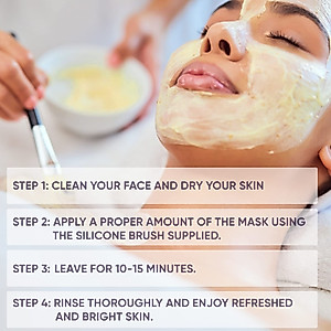 VALITIC Vitamin C & Turmeric Clay Mask - Dark Spot Corrector with Kojic Acid, Hyaluronic Acid & Retinol - Skin Care Routine for Minimizing Pores & Blackheads - with Applicator Brush - 50g