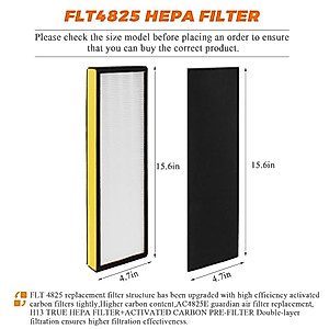 FLT4825 HEPA Filter B Replacement-Compatible with Guardian Air Purifier Models-Replaces AC4820, CDAP4500BAC, AC4800, AC4300 AC4900CA AC4825 AC4825E by Blutoget -2 H13 HEPA Filters 8 Carbon Pre-Filters
