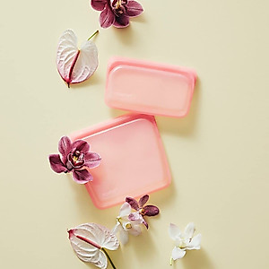 Stasher 100% Silicone Reusable Food Bag, Sandwich Storage Size, 7-inch (15-ounce), Guava