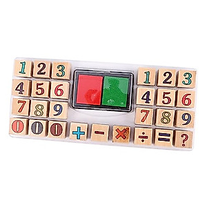 STOBOK Wood Rubber Stamp 2 Sets kidcraft playset Wooden Stamps stampers for Sealing Stamp Wood Rubber Stamp Planner Stamp Bamboo Number Signet Number Stamper Boxed Gift Sealing Stamp