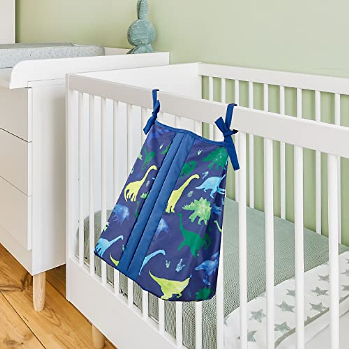 TANOFAR Nursery Diaper Stacker, Dinosaur Diaper Organizer, 2pcs Diaper Stacker Boys, Easy Access & Dustproof Diaper Bag Portable Hand, Dinosaur