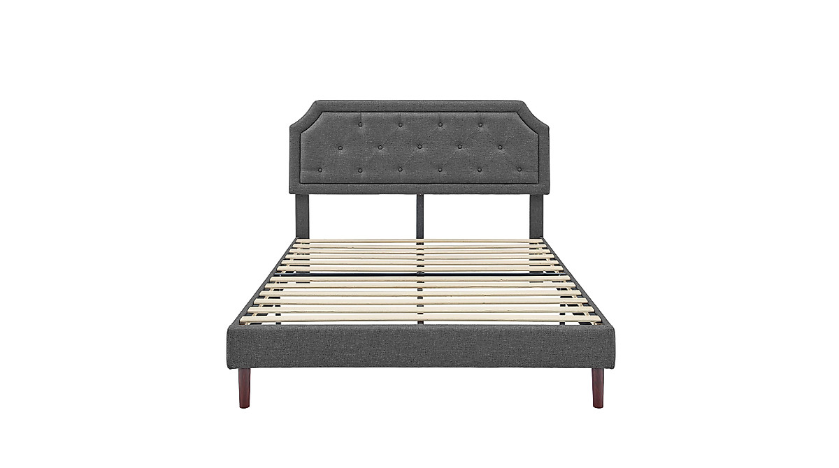 Amazon Basics Full Upholstered Platform Bed with Tufted Headboard