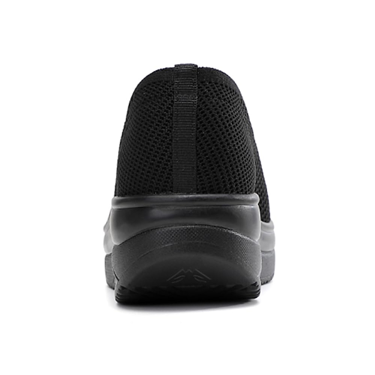 RUIDENG Womens Slip On Sneakers Breathable | Loafers for Women Comfort Standing | Platform Shoes Comfy Walking | Thick Bottom All Black Size 6