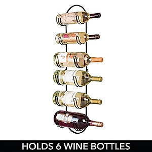 mDesign Steel Wall Mount Towel Rack with 6 Compartments - Towel Holder and Towel Storage Shelf Organizer for Bathroom, Powder Room - Concerto Collection - 2 Pack - Black