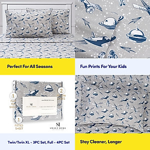 1500 Supreme Kids Bed Sheet Collection - Fun Colorful and Comfortable Boys and Girls Toddler Sheet Sets - Deep Pocket Wrinkle Free Soft and Cozy Bedding - Full, Spaceships