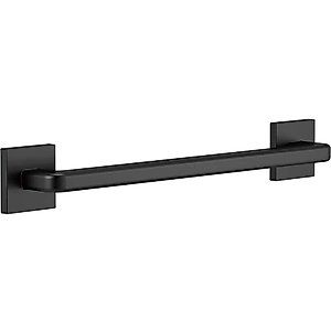 Delta Faucet 41918-BL Modern Angular Concealed Screw ADA-Compliant Decorative Grab Bar, 18 in x 1-1/4 in, Flat Black