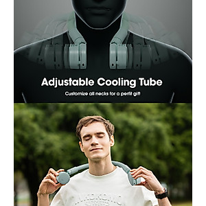 LEMOISTAR Portable Neck Fan, Hands Free Bladeless Fan, 360° Cooling Personal Fan, Battery USB Rechargeable 3 Speed Adjustable Wearable Fan for Outdoor Indoor Office Travel Sports Women(Blue)