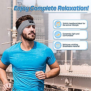Lavince Sleep Headphones Bluetooth Sports Headband, Wireless Sports Headband Headphones with Ultra-Thin HD Stereo Speakers Perfect for Workout,Jogging,Yoga,Insomnia,Side Sleepers,Air Travel,Meditation
