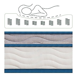 ZINUS 6 Inch Spring Sensation Hybrid Mattress [New Version], Medium Firm Feel, Fiberglass Free, Youth and Guest Bedroom, Mattress in A Box, Twin