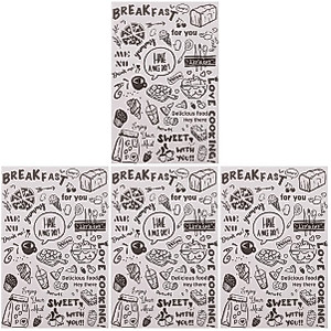 Hemoton 4 Rolls Baking Paper Rolls Baking Dishes for Oven Baking Supplies Delicatessen Paper Candy Air Fryers Barbecue Food Paper White Coated Paper Wrapping Paper Oil Absorption