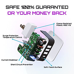 Kokovolta USB C Charger Block - Wall Charger Adapter 4 Ports Power Brick Cube Fast Multi Port Charging Box for iPad Mini iPhone Samsung Galaxy W S21 S20 S10 S9 Smartphones Apple 11 12 13 Max Pro Pixel