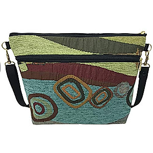 Danny K. Women's Tapestry Bag Shoulder Handbag, Large Zipper Purse Handmade in the USA (Wild Mango)