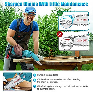 Mini Chainsaw Cordless 6 Inch Chain Saw Battery Powered with 2 Batteries 21V 2000mAh 2pc 6-inch Chains, Electric Chainsaw Handheld Portable for Wood Cutting Tree Trimming, Small Rechargeable Chain Saw