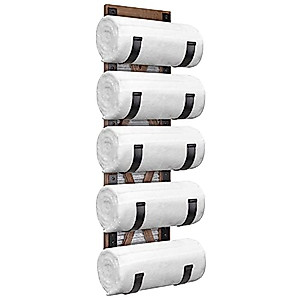 Autumn Alley Farmhouse Towel Holder, Rustic Wine Rack, Rolled Towel Rack, and Wine Holder for Farmhouse Bathroom Accessories Décor, Wall Mounted Towel Rack, Rustic Brown