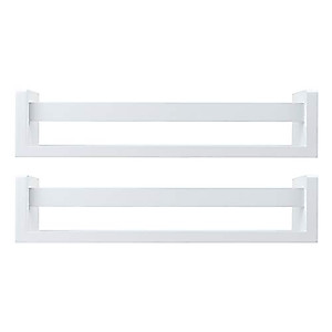 Jade Active Nursery Book Shelves - White Floating Bookshelf - Set of 2 Beautiful Floating Book Shelves for Kids Room - Nursery Decor, Bathroom or Baby Nursery