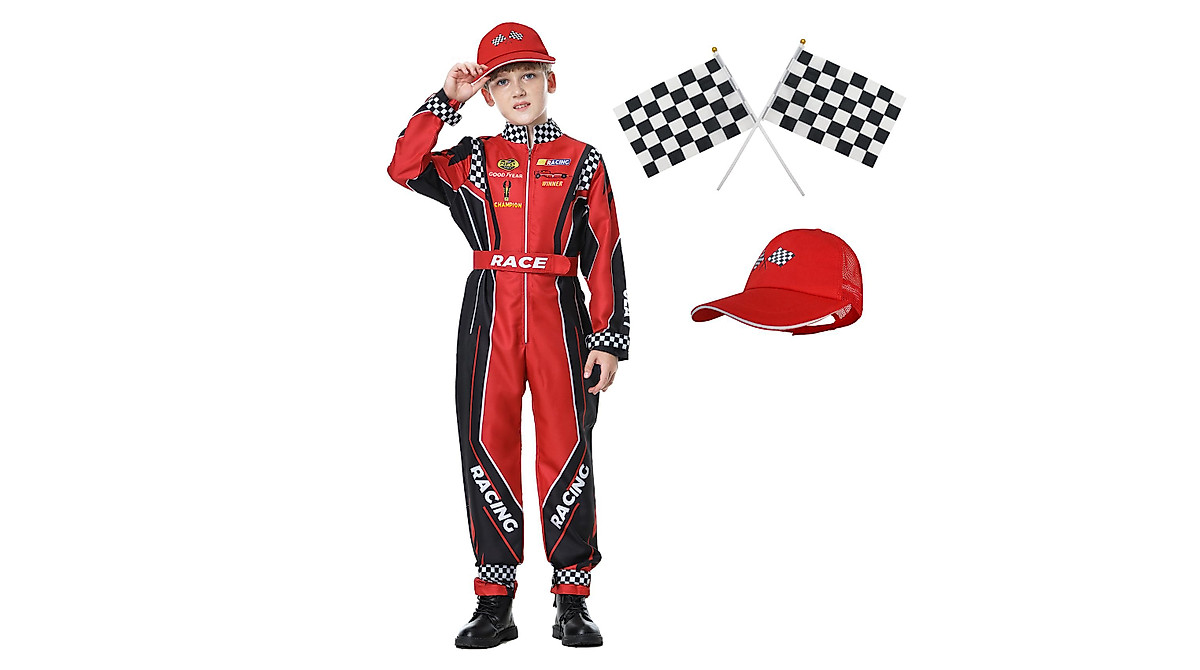Treyrea Race Car Driver Costume for Boys - Halloween Ready