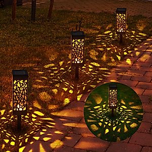 ILLUMINEW Solar Garden Lights - Solar Hollow Square Shaped Lights, Solar Pathway Landscape Lights for Path Patio Backyard Walkway Yard Garden Decorations, Dusk to Dawn Lights, Warm White 12-Pack