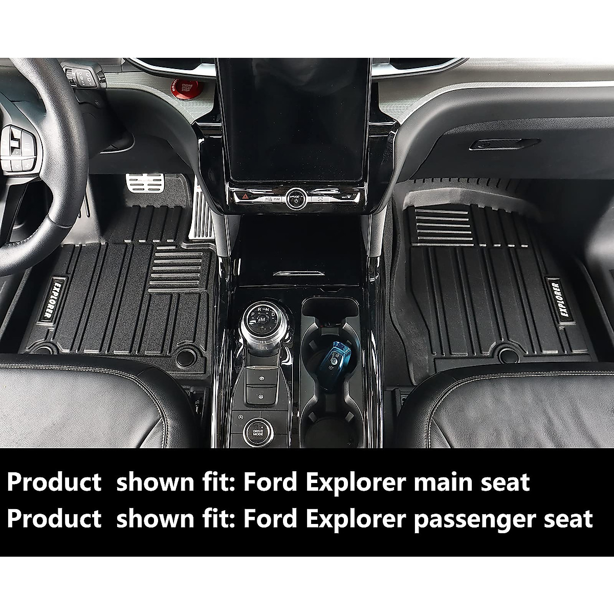 Antsvnn Floor Mats 3 Row & Cargo Liner for 2024 2023 2022 2021 2020 Ford Explorer All-Weather Guard Fits 7 Passenger Models