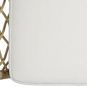 Quality Outdoor Living 29-YZ04HM Hermosa 4PC Conversation Set, Tan Wicker w/Black Aluminum and Off-White Cushions