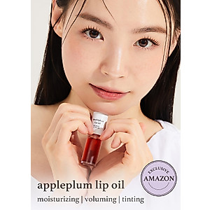NOONI Korean Lip Oil - Appleplum | Lip Stain, Gift, Long-Lasting, Moisturizing, Plumping, Revitalizing for Dry Lips, Waterproof, No Peel Off, Korean Lip Tint, Red Tinted Lips, 0.12 Fl Oz
