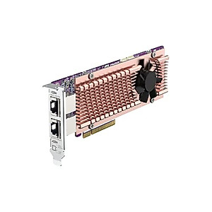 QNAP QM2-2P410G2T 2 x PCIe Gen4 NVMe SSD & 2 x 10GbE (10G/5G/2.5G/1G/100M) Port Expansion Card to Enhance Performance