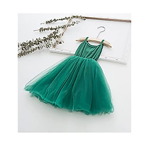 Toddler Dress Baby Girls Tutu Playwear Sleeveless Birthday Party Outfit Infant Tulle Sundress Knee Length 2-3T Green