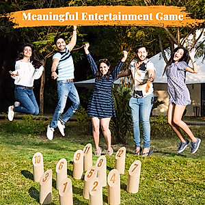 Aivalas Wooden Tossing Game Set, 12PCS Numbered Block Toss Games with Scoreboard & Carrying Case, Outdoor Lawn Backyard Beach Game, Gift for Family Toss Party Group
