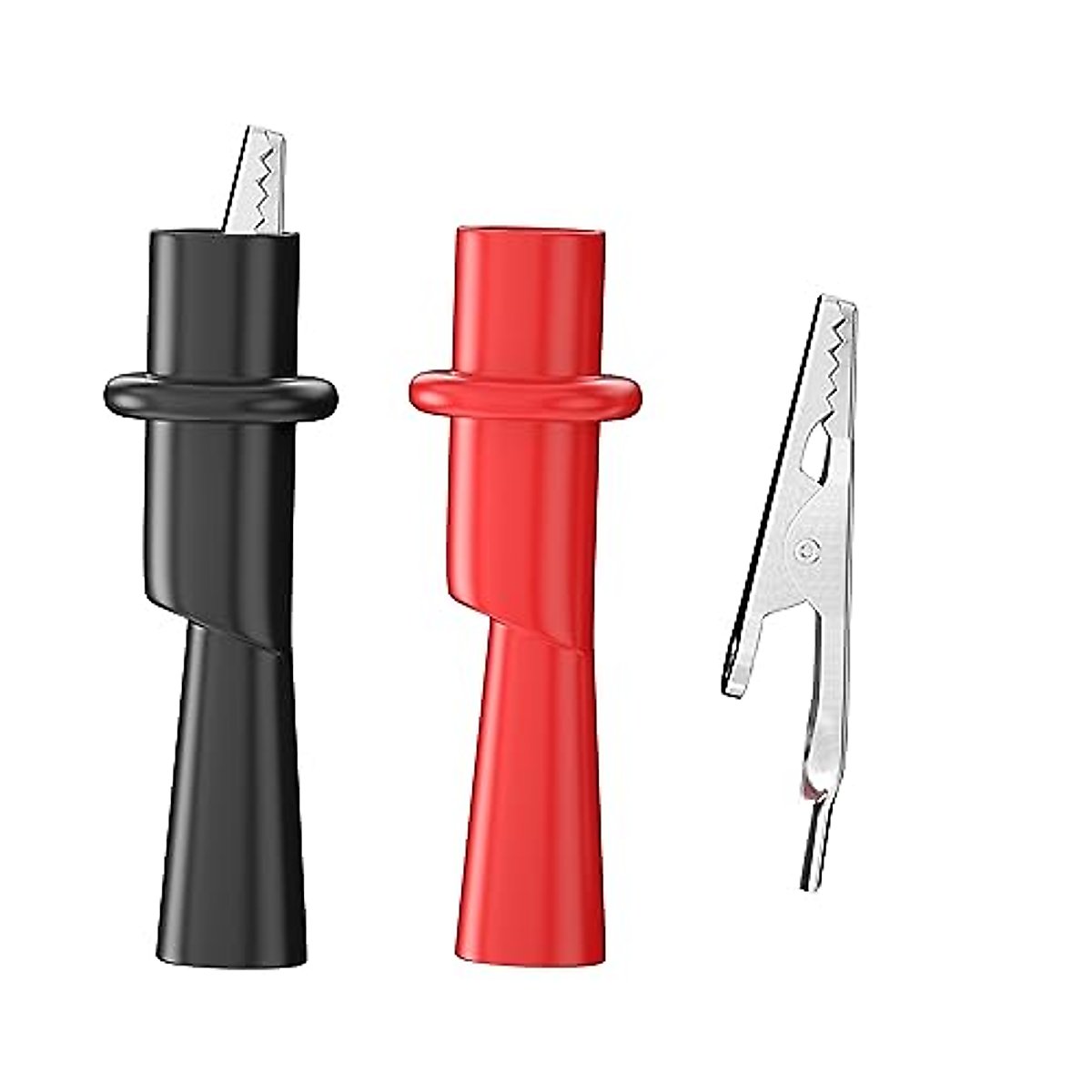 Goupchn Multimeter Push on Alligator Clips Set 4PCS Insulated Crocodile Clamps for Electrical Testing