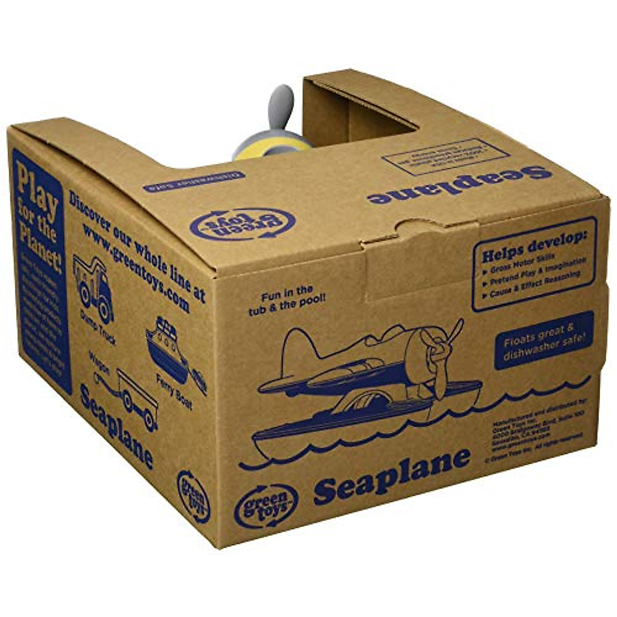 Green Toys Seaplane, Yellow/Green CB - Pretend Play, Motor Skills, Kids Bath Toy Floating Vehicle. No BPA, phthalates, PVC. Dishwasher Safe, Recycled Plastic, Made in USA.