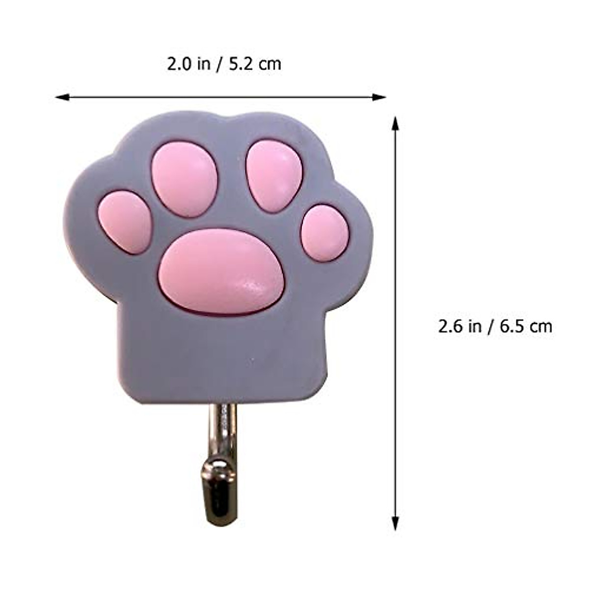 Hemoton 3Pcs Decorative Wall Hook Cat Paw Hooks Punch Free Self- Adhesive Hanger for Bedroom Kitchen Bedroom Purse Coat Towel Tool Hanging