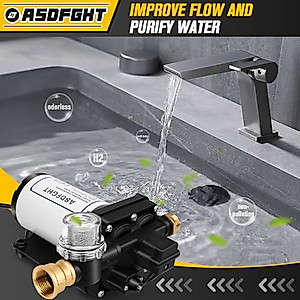 33-Series Water Pressure Diaphragm Pump 110V AC 5.5GPM 70PSI RV Fresh Water Pump with Pressure Switch for Kitchen Bathroom RV Yacht Lawn Garden