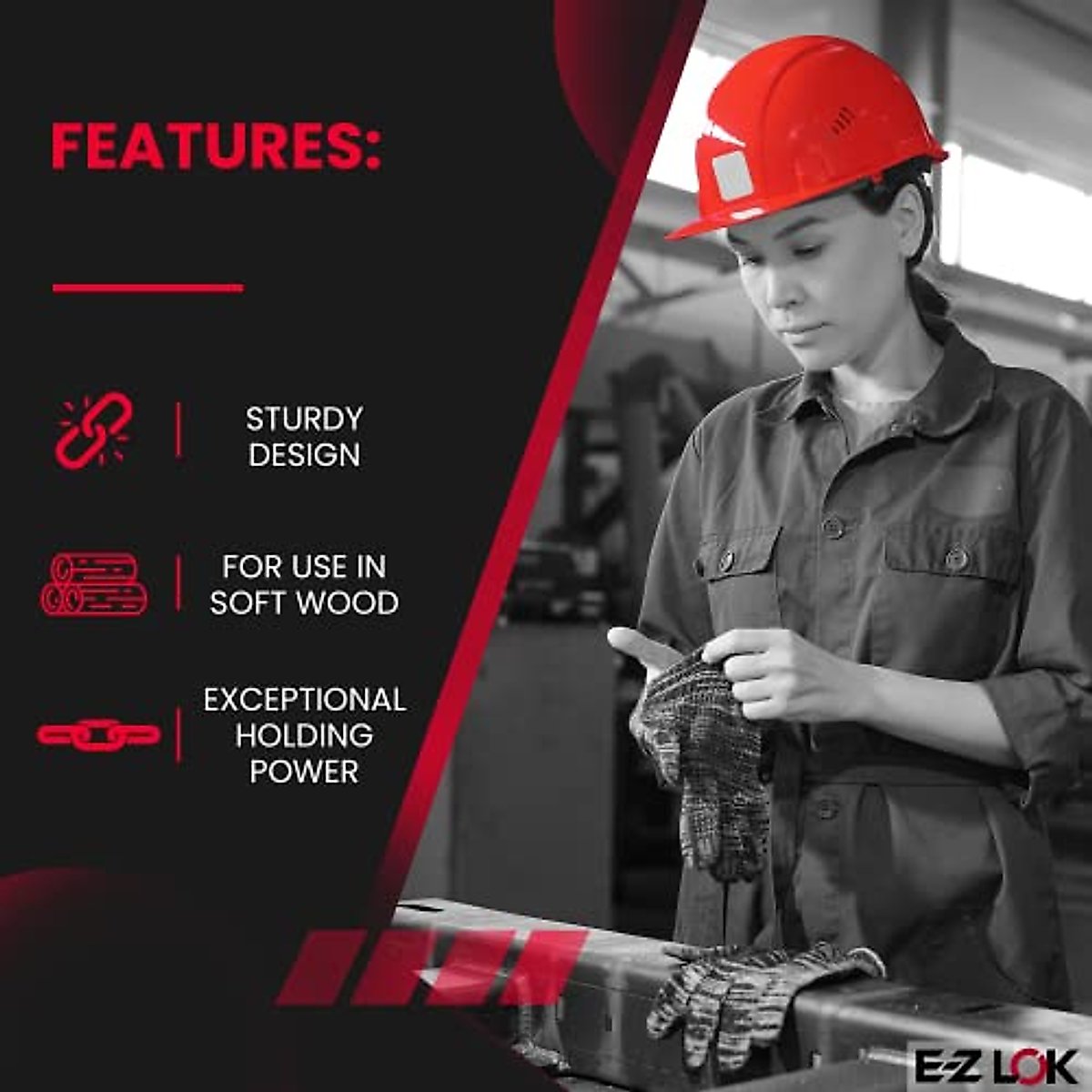 E-Z LOK Knife Threaded Insert for Soft Wood, Zinc Hex-Flush Thread Inserts 1/4-20 Internal Threads, 0.789" Length Pack of 50